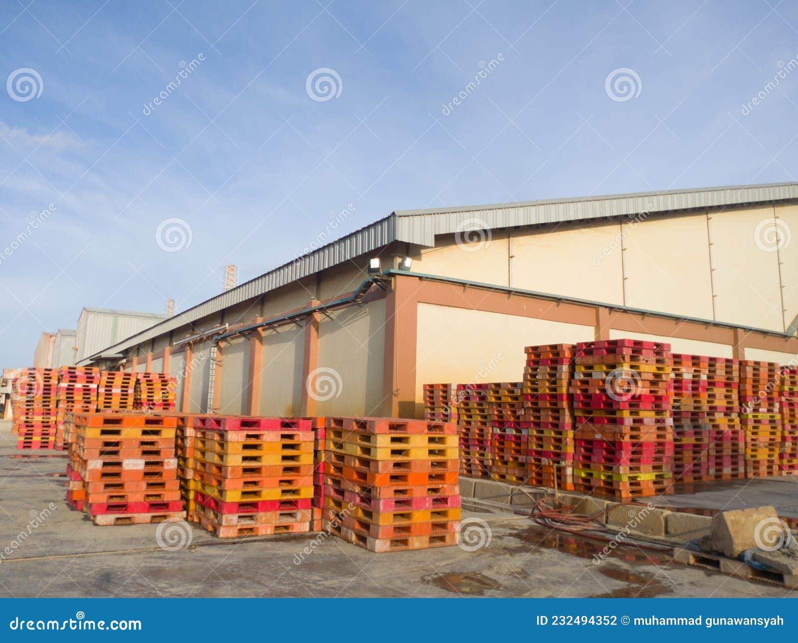 Stack of Industrial Plastic Pallets Stock Photo - Image of pallets ...