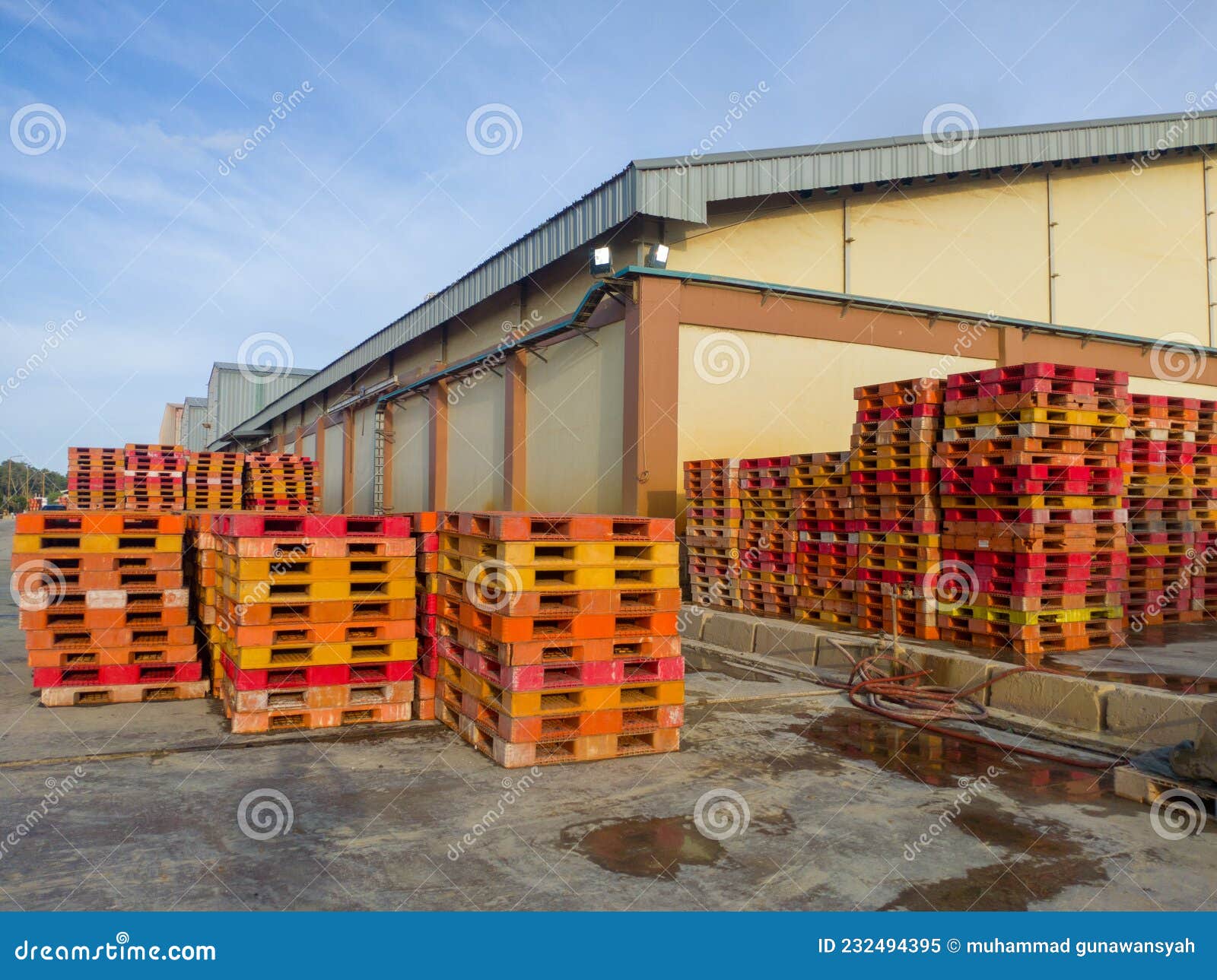 Stack of Industrial Plastic Pallets Stock Image - Image of pallets ...