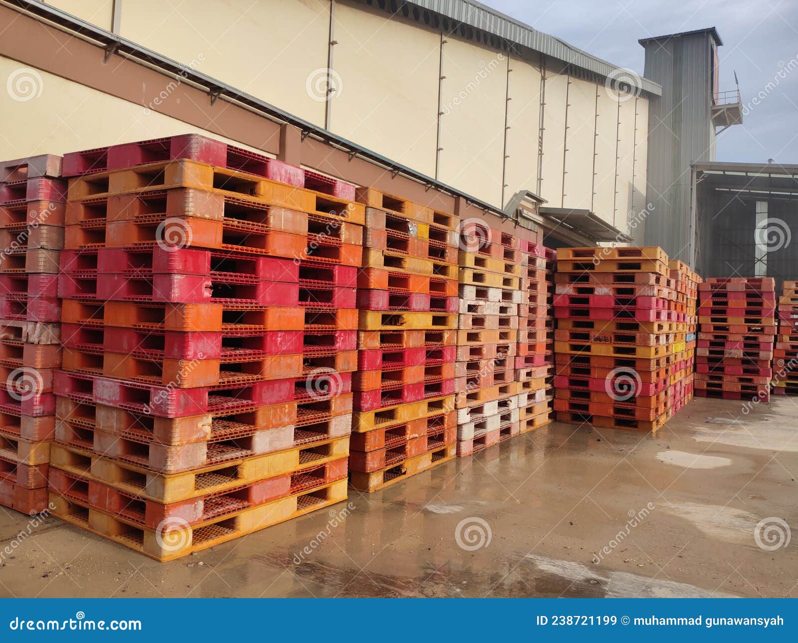 Stack of Industrial Plastic Pallets Stock Image - Image of pallet ...