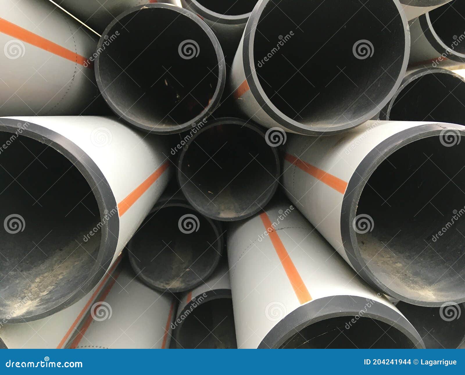 Stack of Industrial Pvc Pipes Stock Photo - Image of environment, road ...