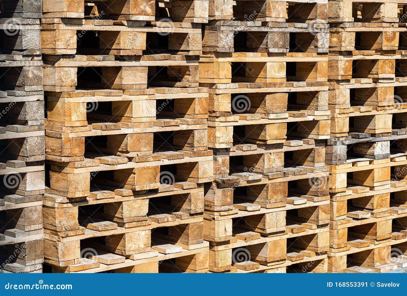 Stack of Industrial Wooden Pallets Stock Image - Image of timber, group ...