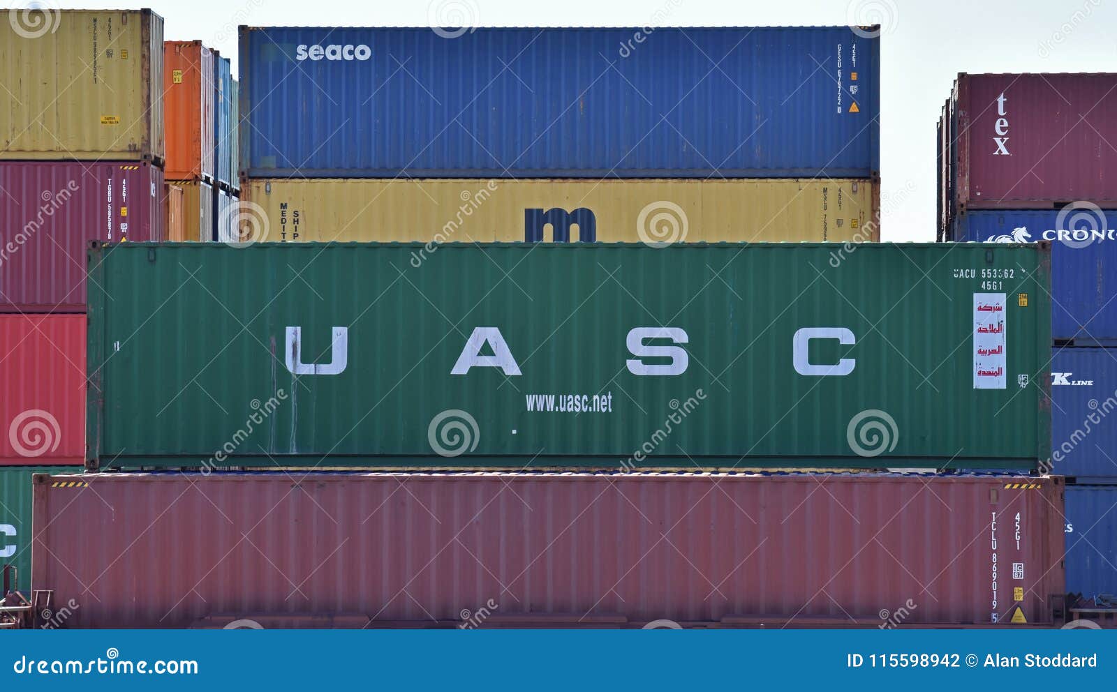 Intermodal Container Stack Is Colorful Editorial Image | CartoonDealer ...