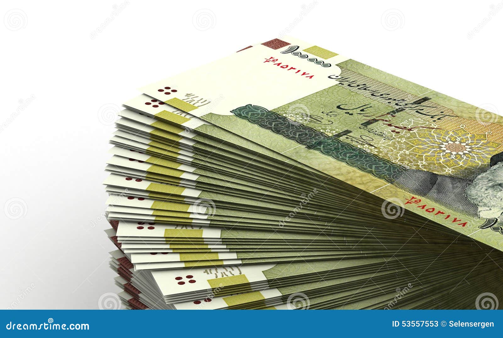 Stack of Iranian Rial stock illustration. Illustration of sign - 53557553