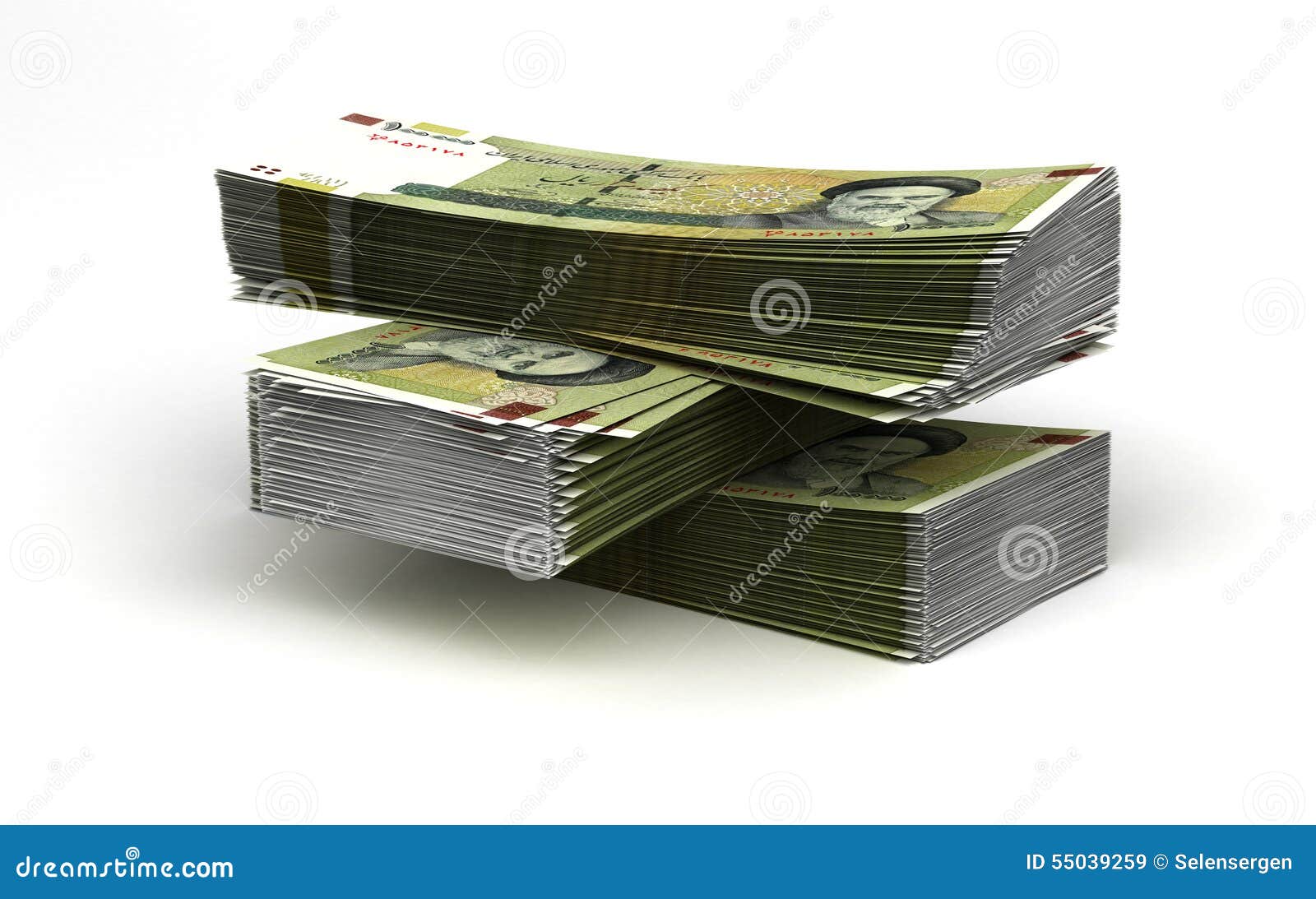 Stack of Iranian Rial stock illustration. Illustration of bank - 55039259