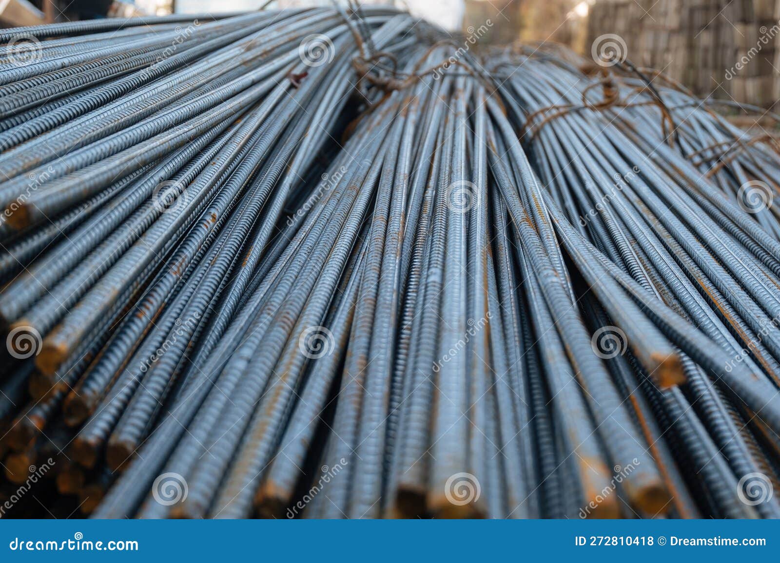 Stack of Iron Fittings for Reinforced Concrete, Close Up Stock Photo ...