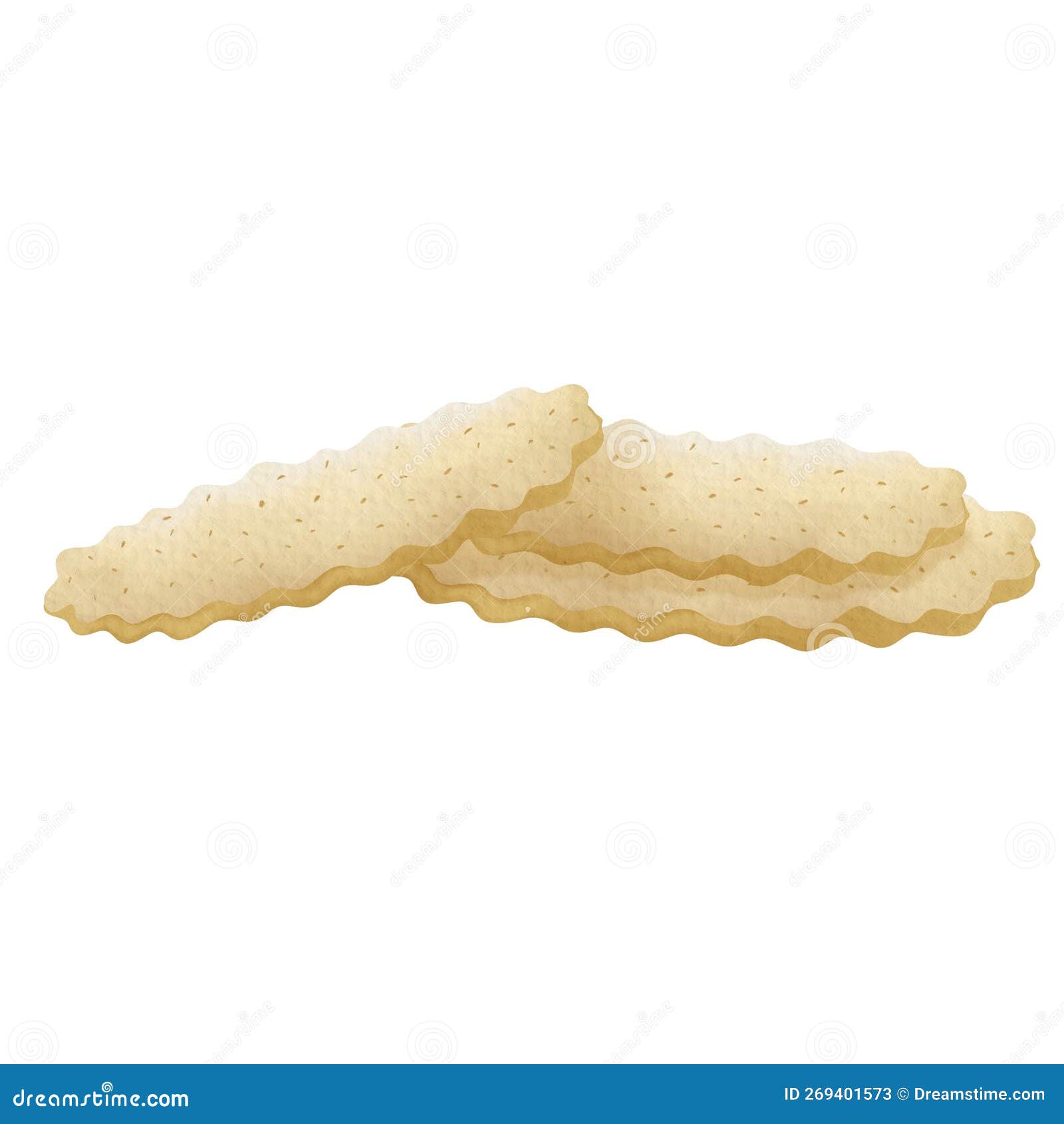 Stack of Isolated Hand Drawn Watercolor Crackers or Cookies. Stock ...