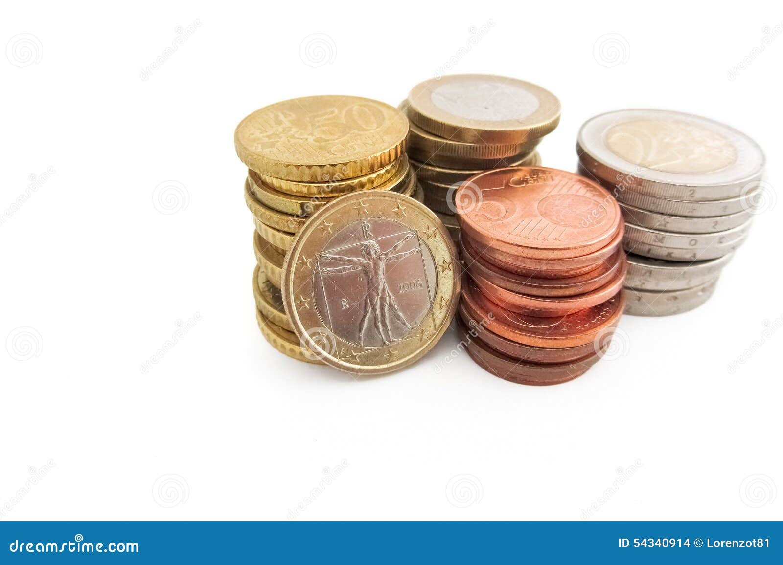 Stack of Italian Euro Coins Stock Photo - Image of finance, cash: 54340914