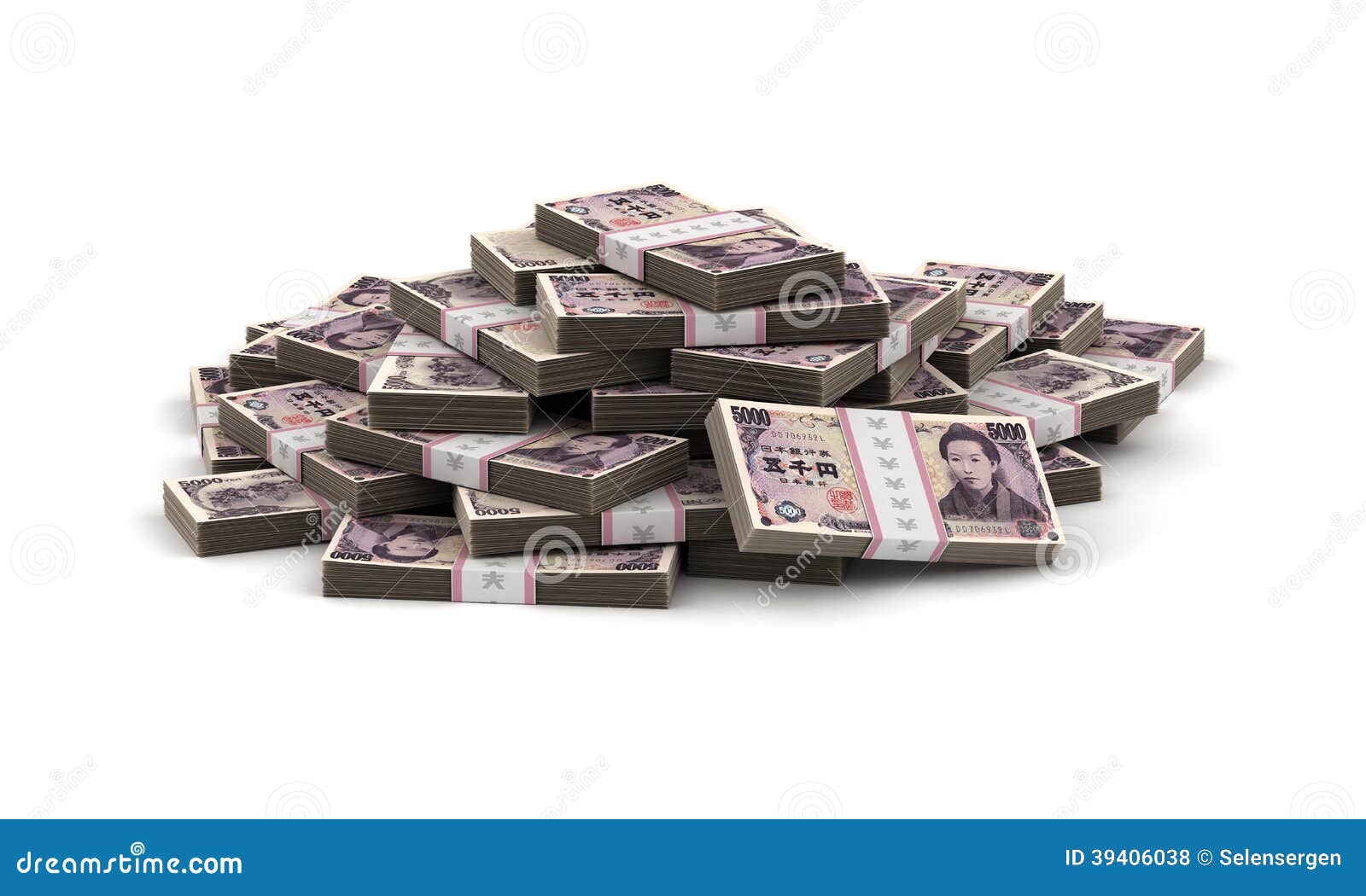 Stack of Japanese Yen stock illustration. Illustration of japan - 39406038