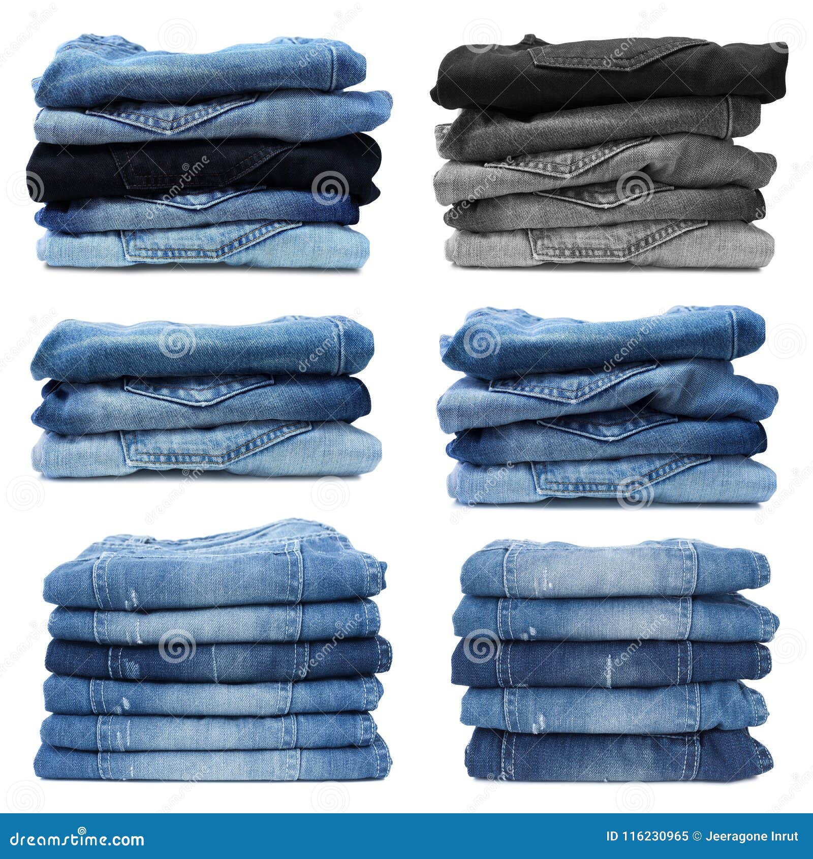 Stack of jeans stock image. Image of jeans, rivet, cotton - 116230965