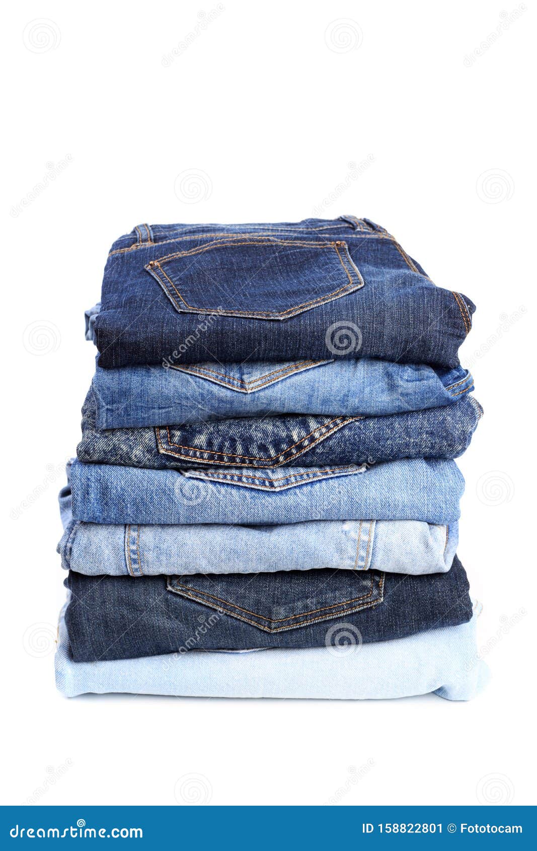 Stack of Jeans Pants on White Background - Image Stock Image - Image of ...