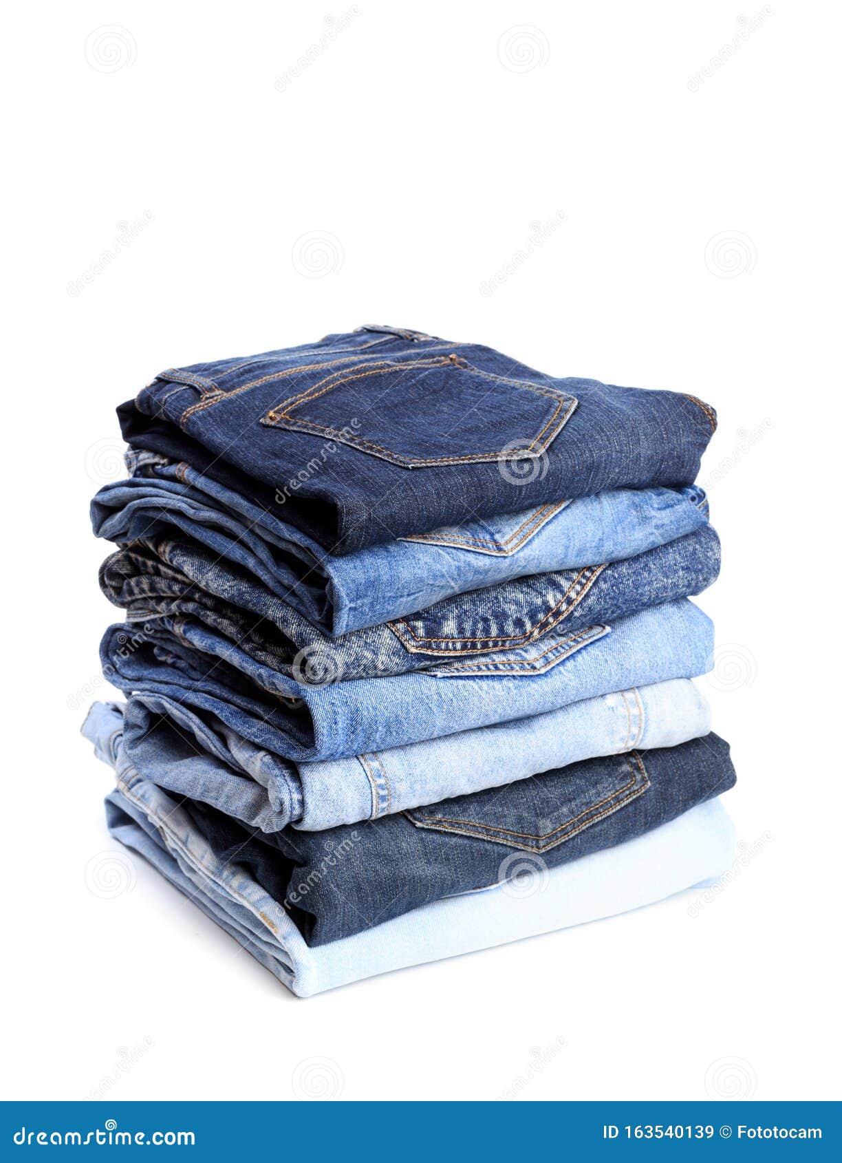 Stack of Jeans Pants on White Background - Image Stock Image - Image of ...