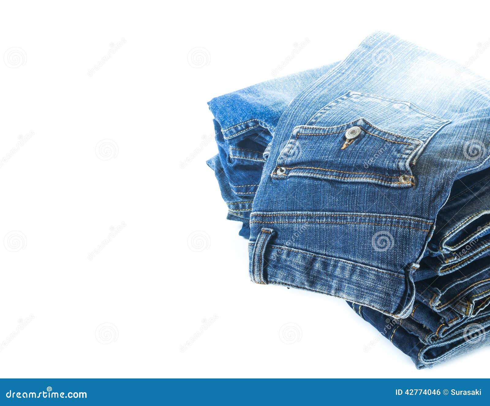 Stack of jeans trousers stock photo. Image of pants, heap - 42774046