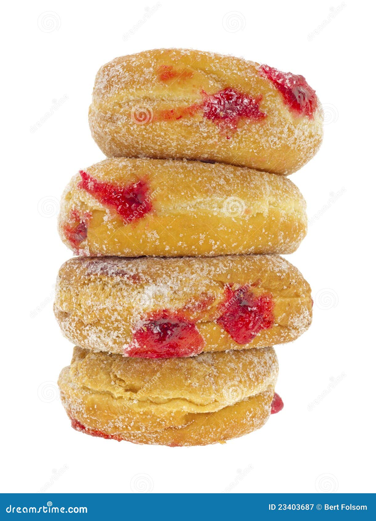 Stack of jelly doughnuts stock image. Image of calories - 23403687