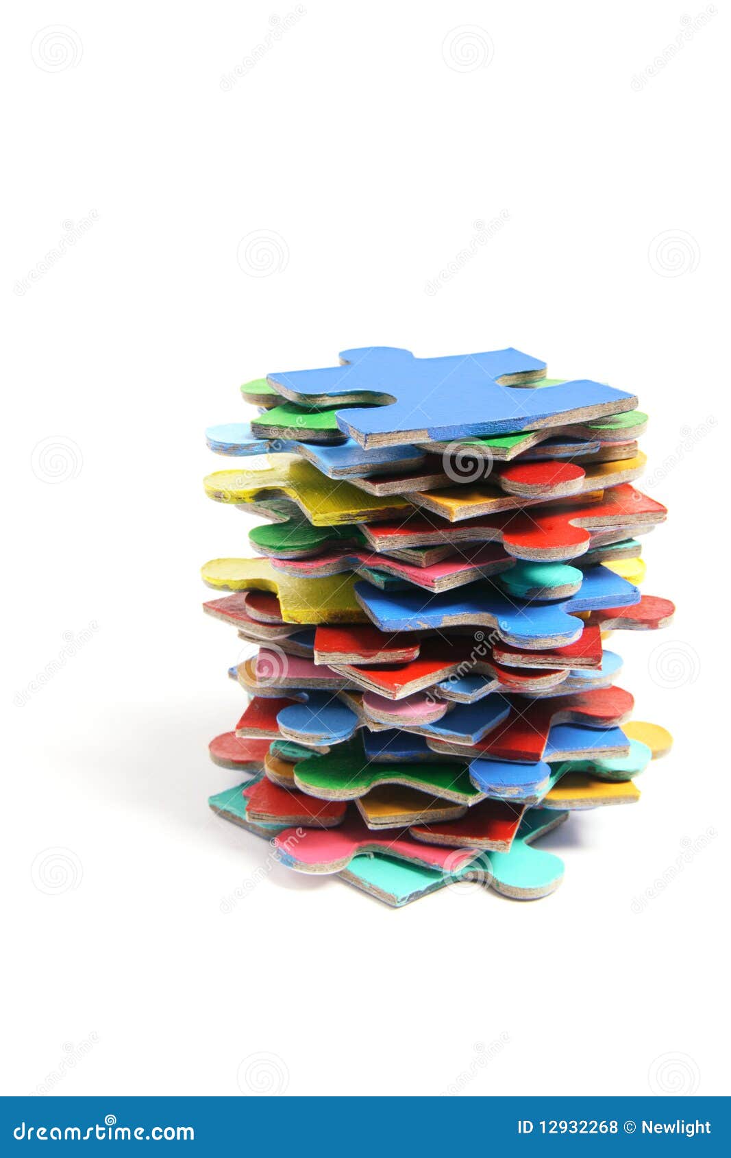 Stack of Jigsaw Puzzle Pieces Stock Photo - Image of studio, color ...