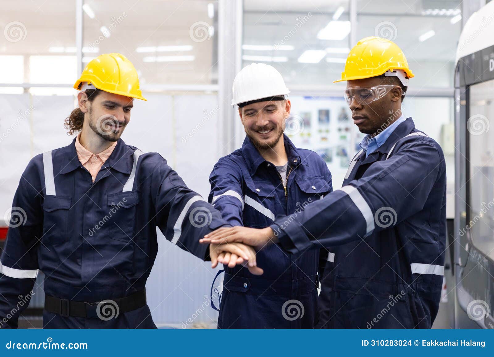 Stack Join of Hand, Successful Engineer Technician Teamwork. Team ...