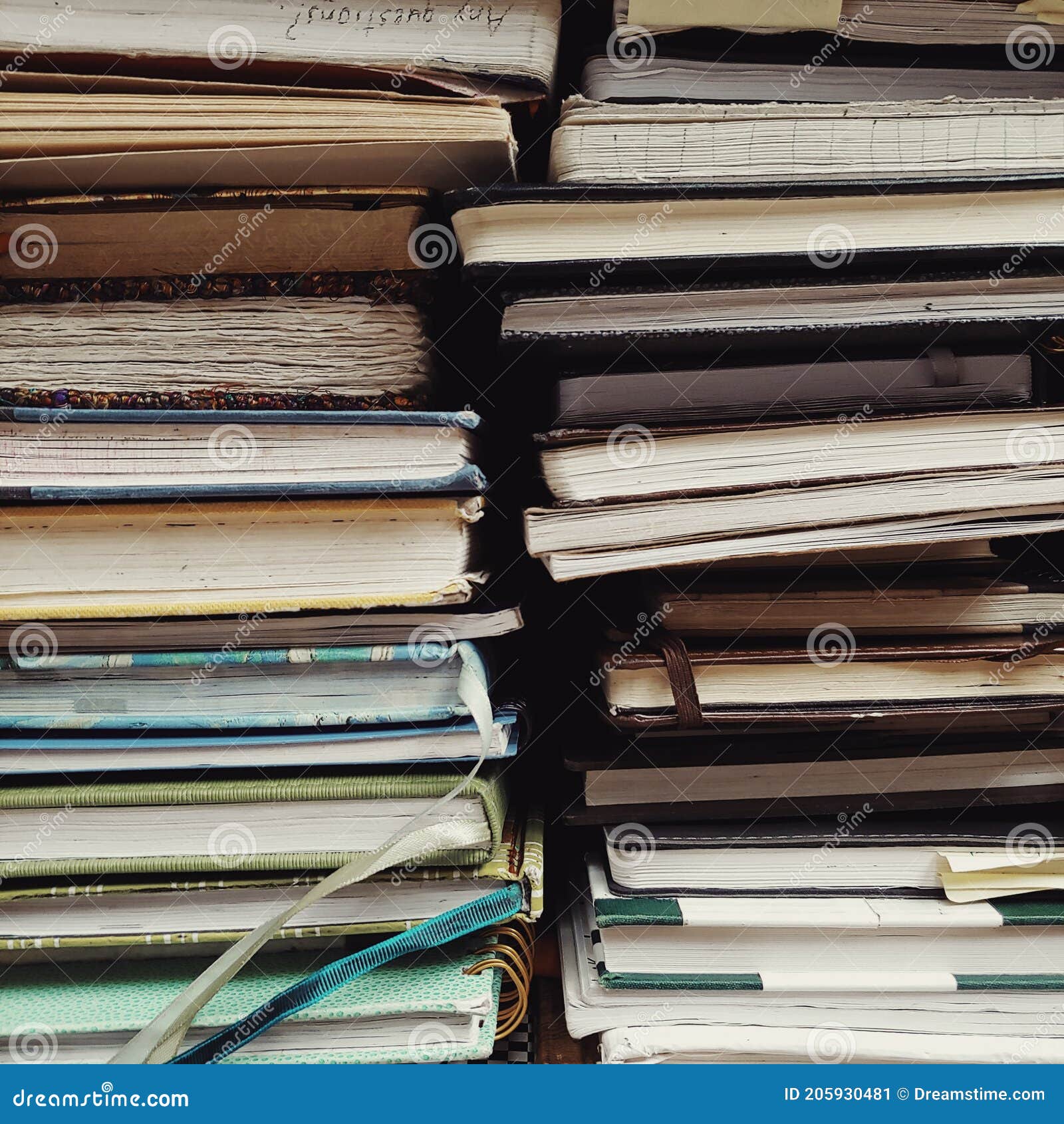 Stack of Journals stock image. Image of journals, textile - 205930481