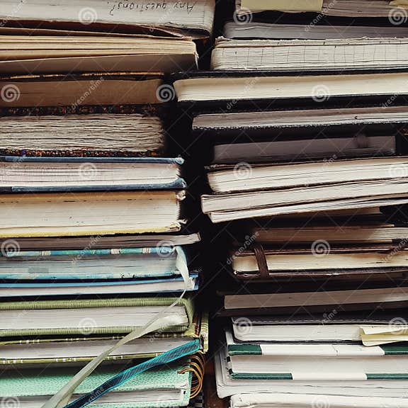 Stack of Journals stock image. Image of journals, textile - 205930481