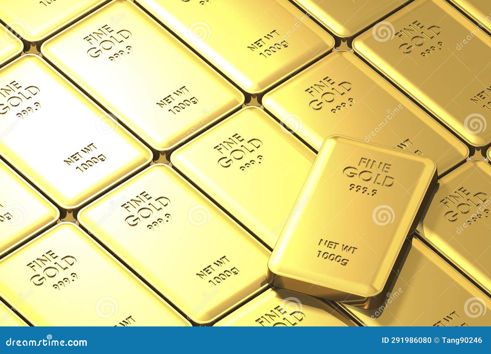 Stack of 1kg gold bars stock illustration. Illustration of investing ...