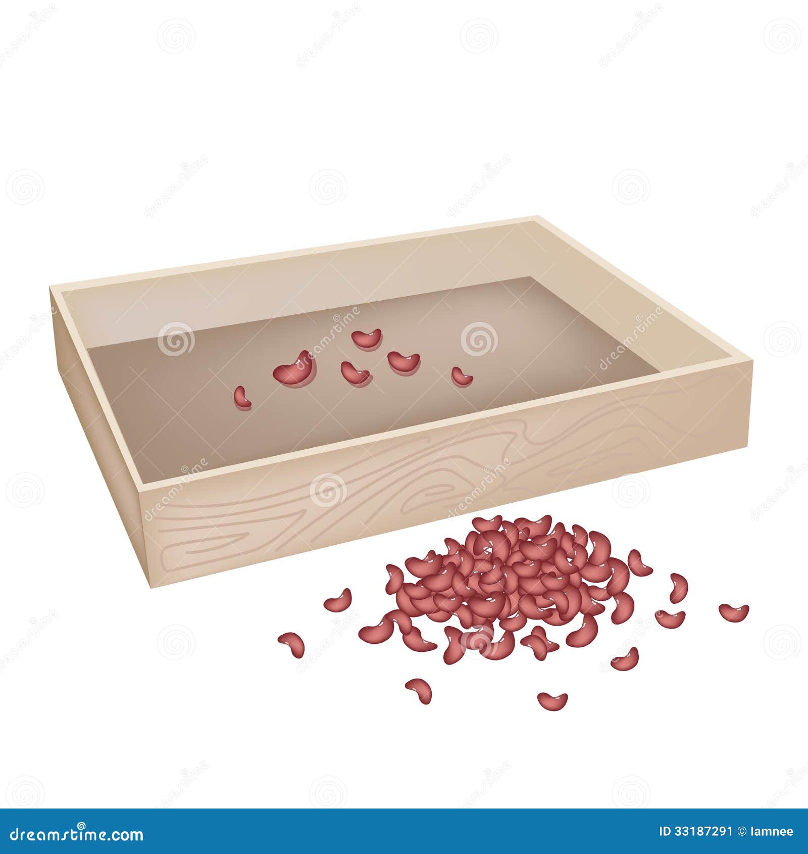 A Stack Of Kidney Bean With Wooden Container Cartoon Vector ...
