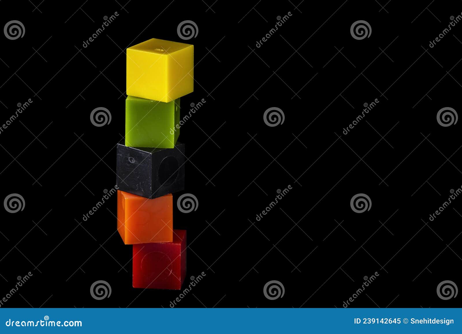 Stack of Kids Playing Blocks on Black Background Stock Image - Image of ...