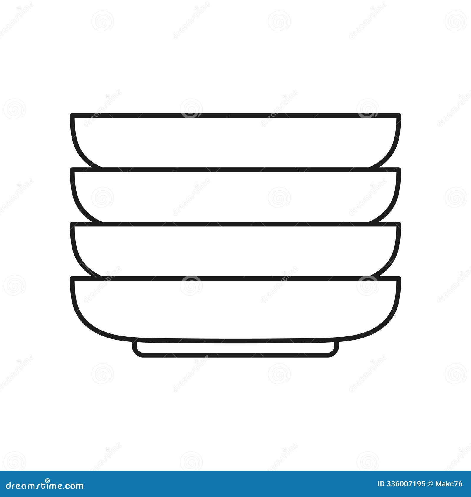 Stack of Kitchen Plate or Bowls Stock Vector - Illustration of eatery ...