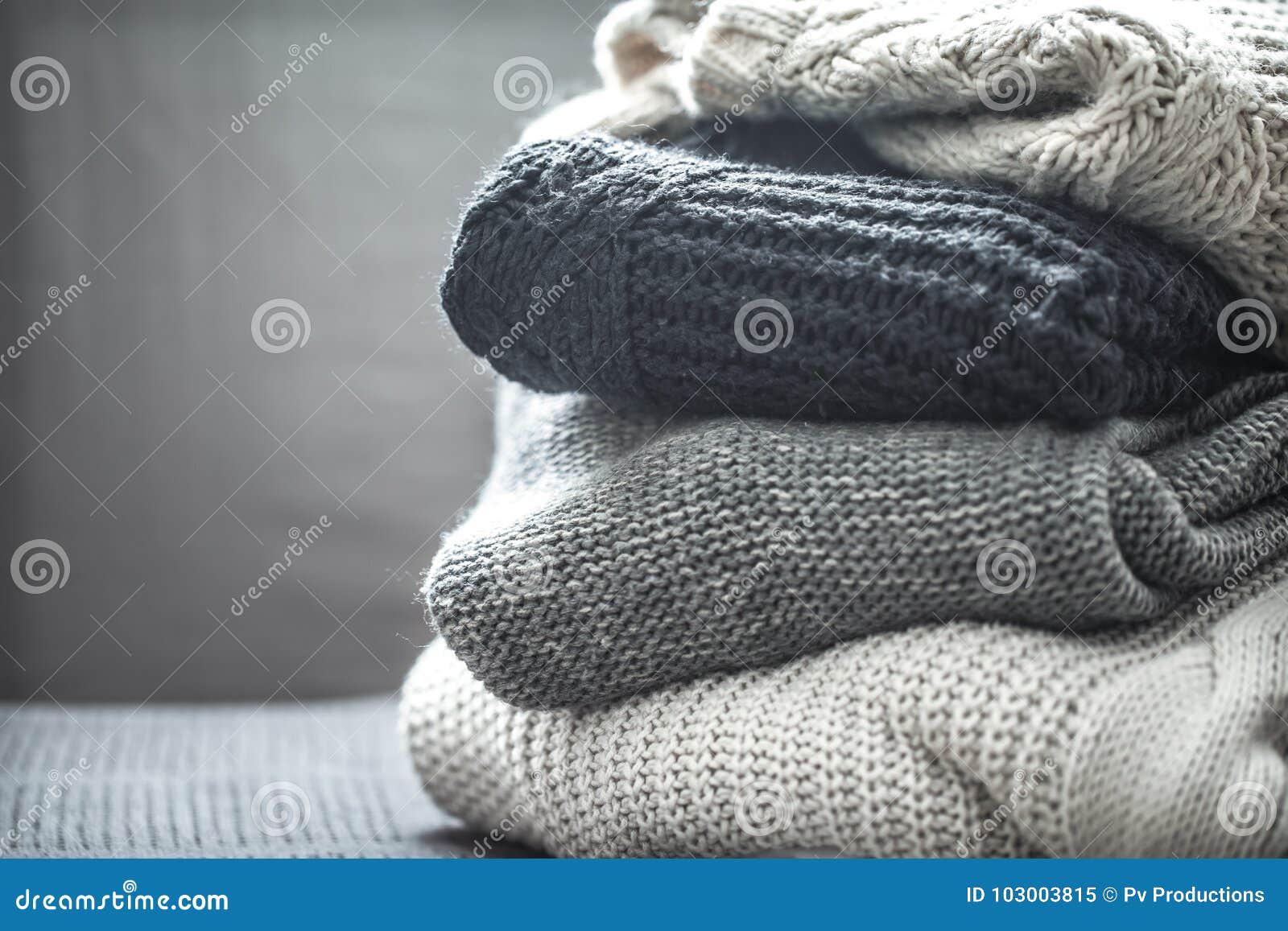A Stack of Knitted Sweaters Stock Image - Image of room, fall: 103003815