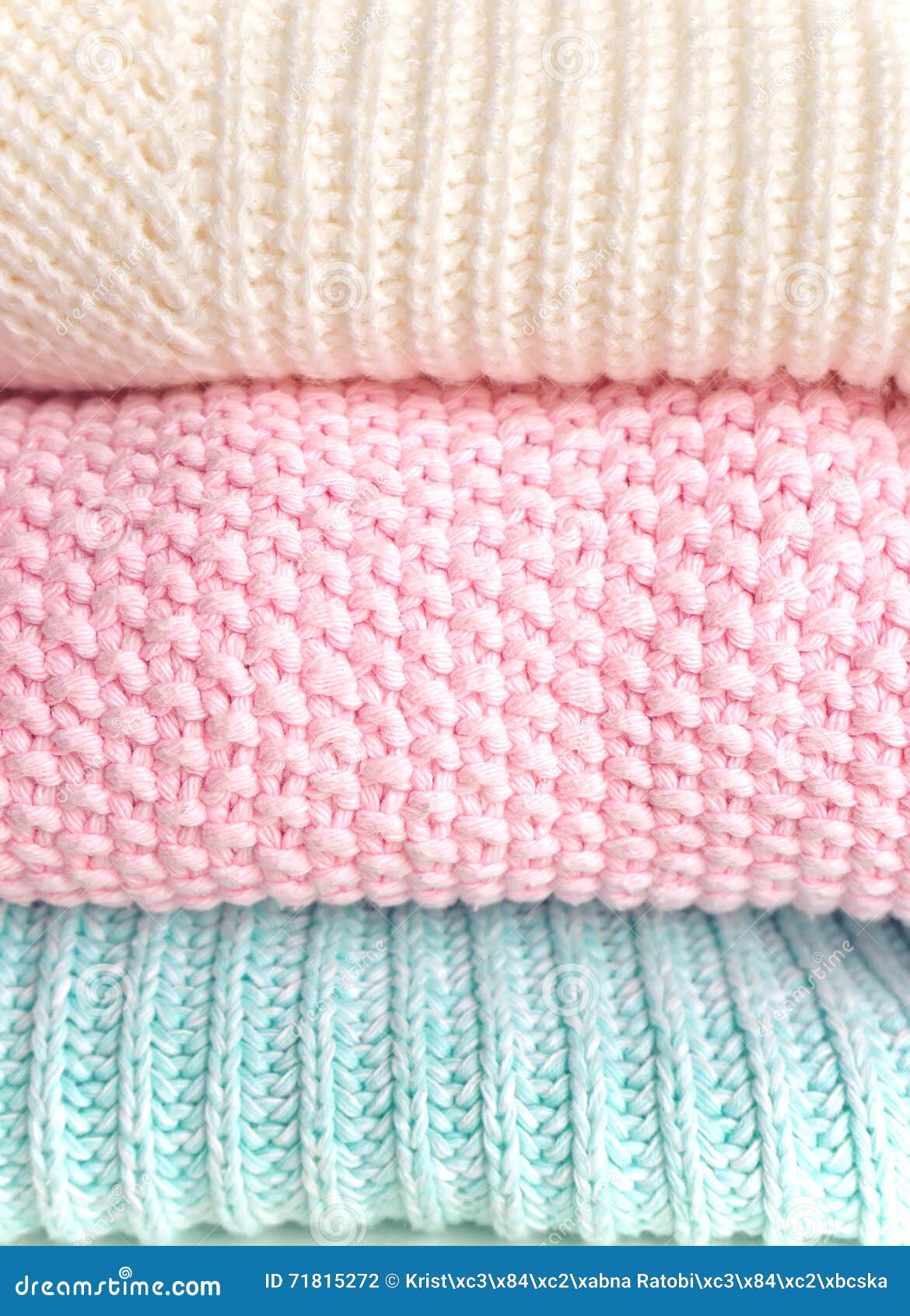 Stack of Knitted Sweaters on a Wooden Table Stock Photo - Image of cozy ...