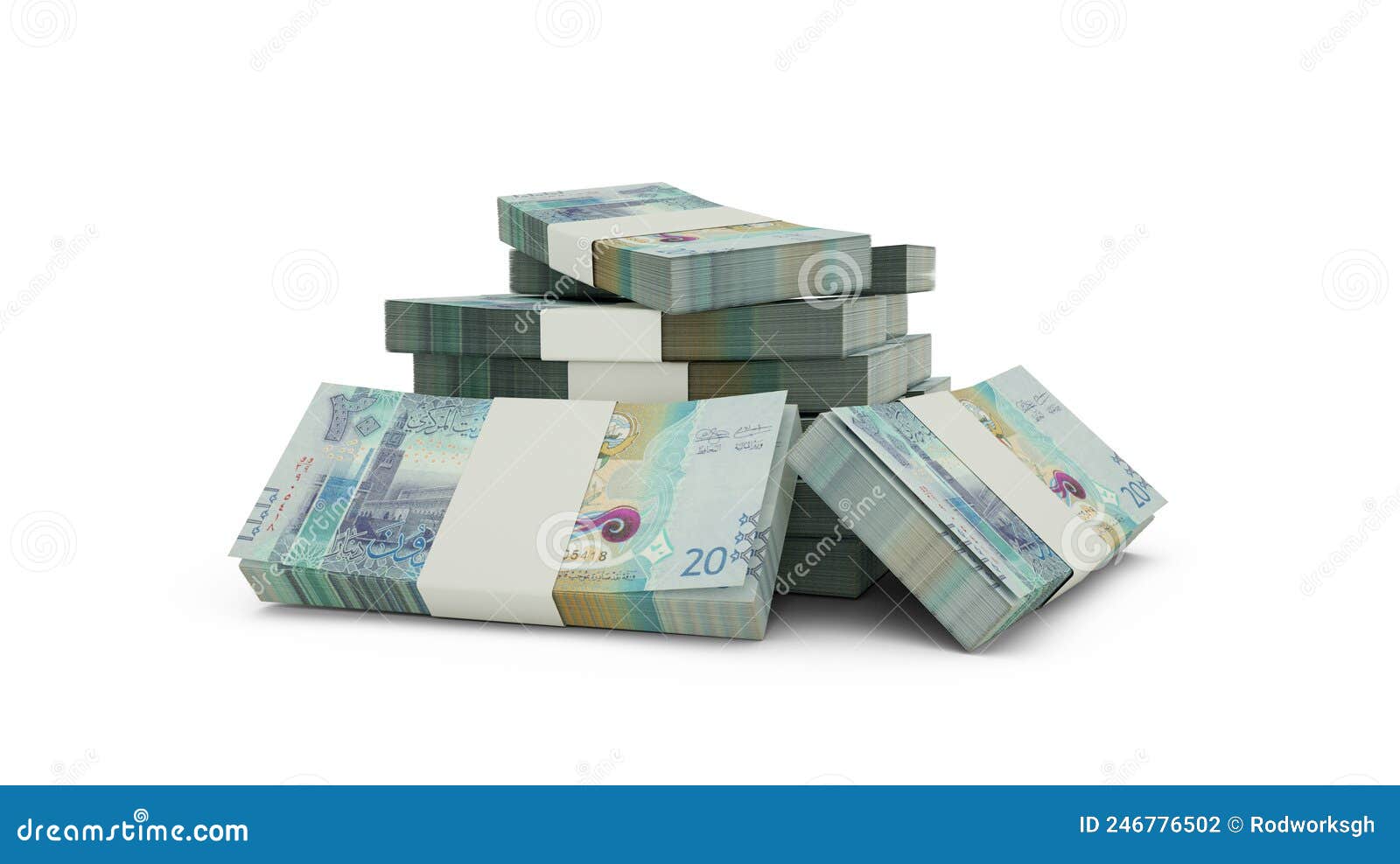 Stack of Kuwaiti Dinar Notes. Bundles of Kuwaiti Currency Notes ...