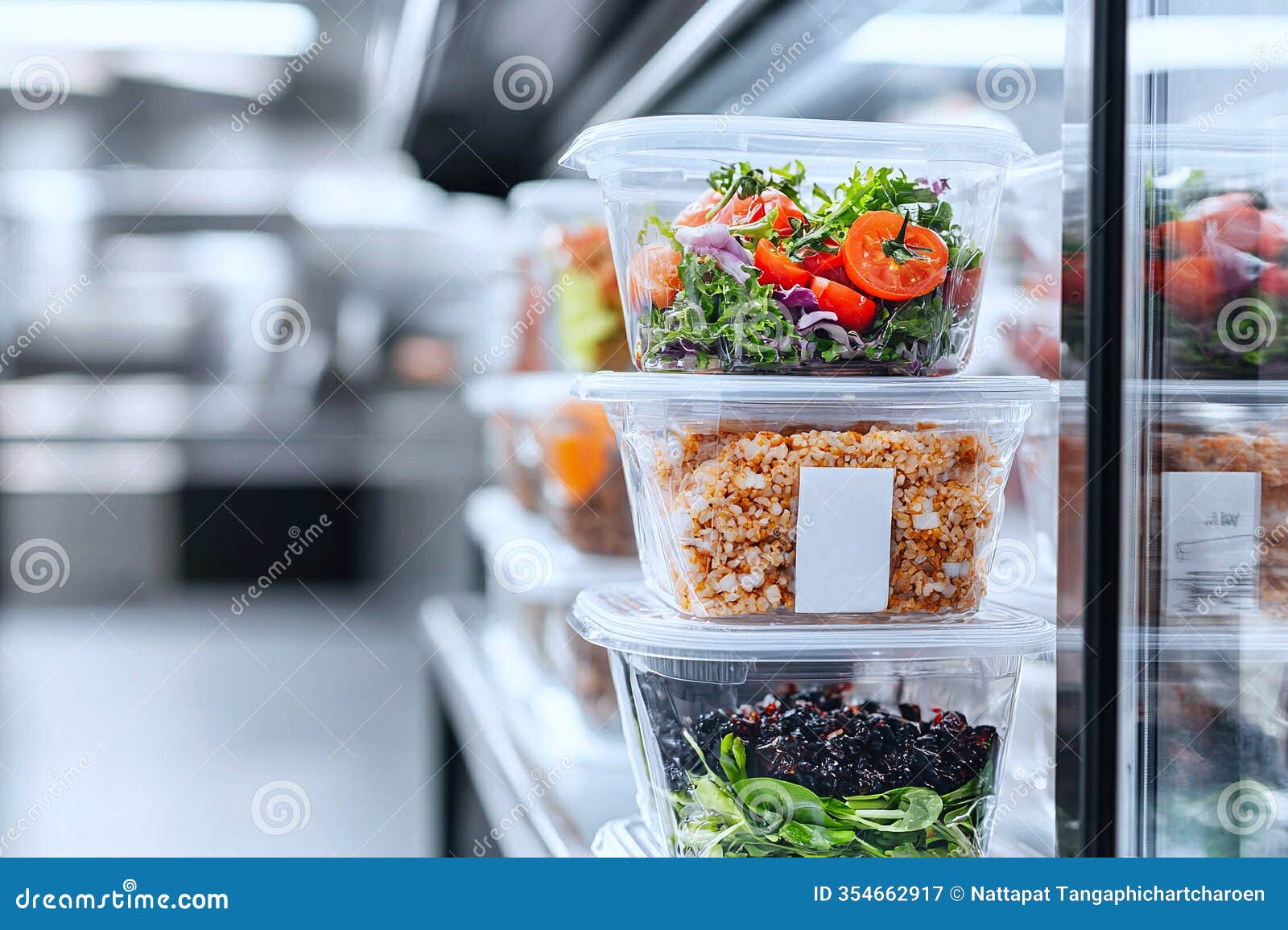 A Stack of Labeled Food Containers in the Freezer, Preserving Food for ...