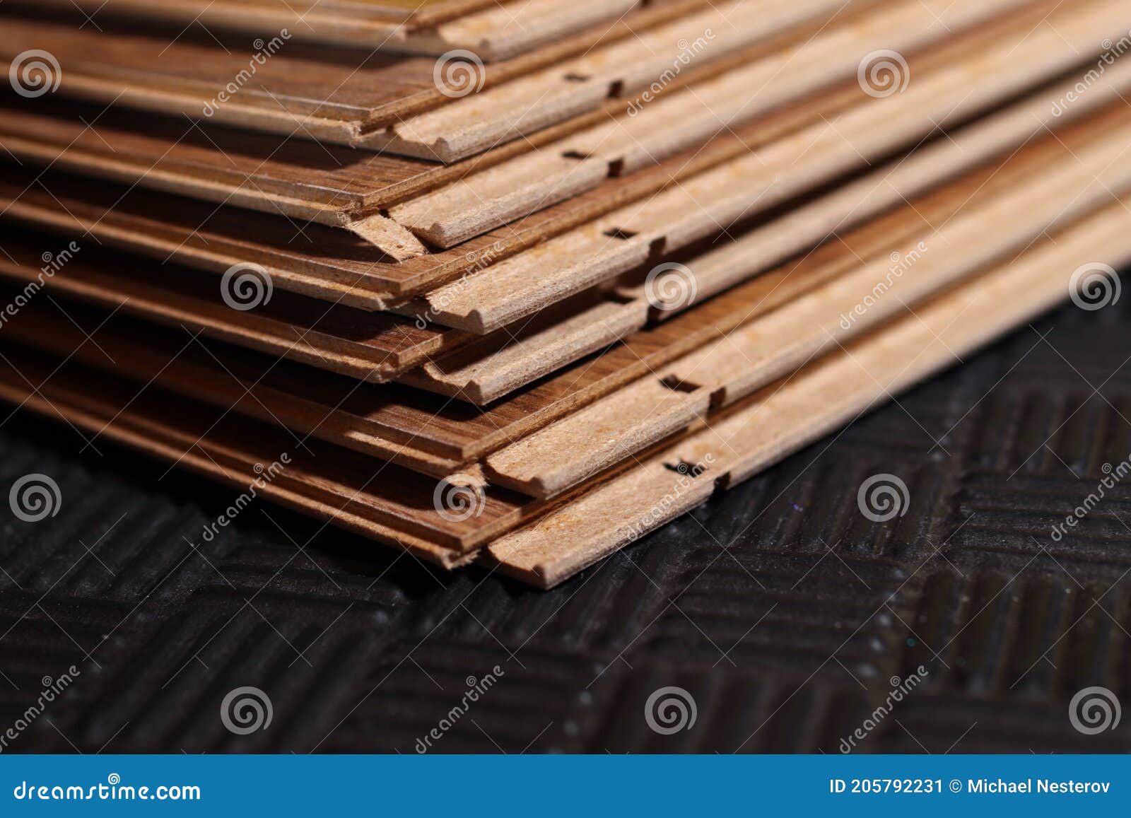 Stack of the Laminated Panel for the Floor Stock Image - Image of wood ...