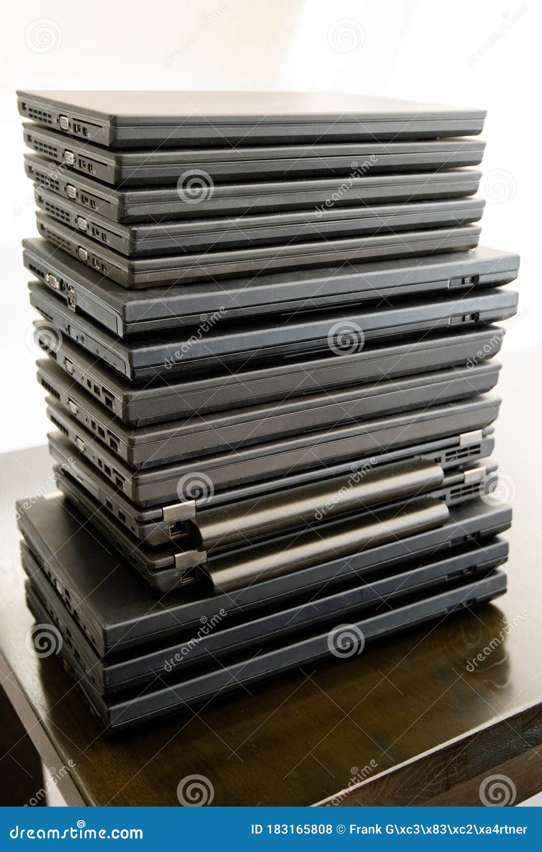 Stack of Laptop Computers: Laptops are Used and Second Hand, Might Be ...