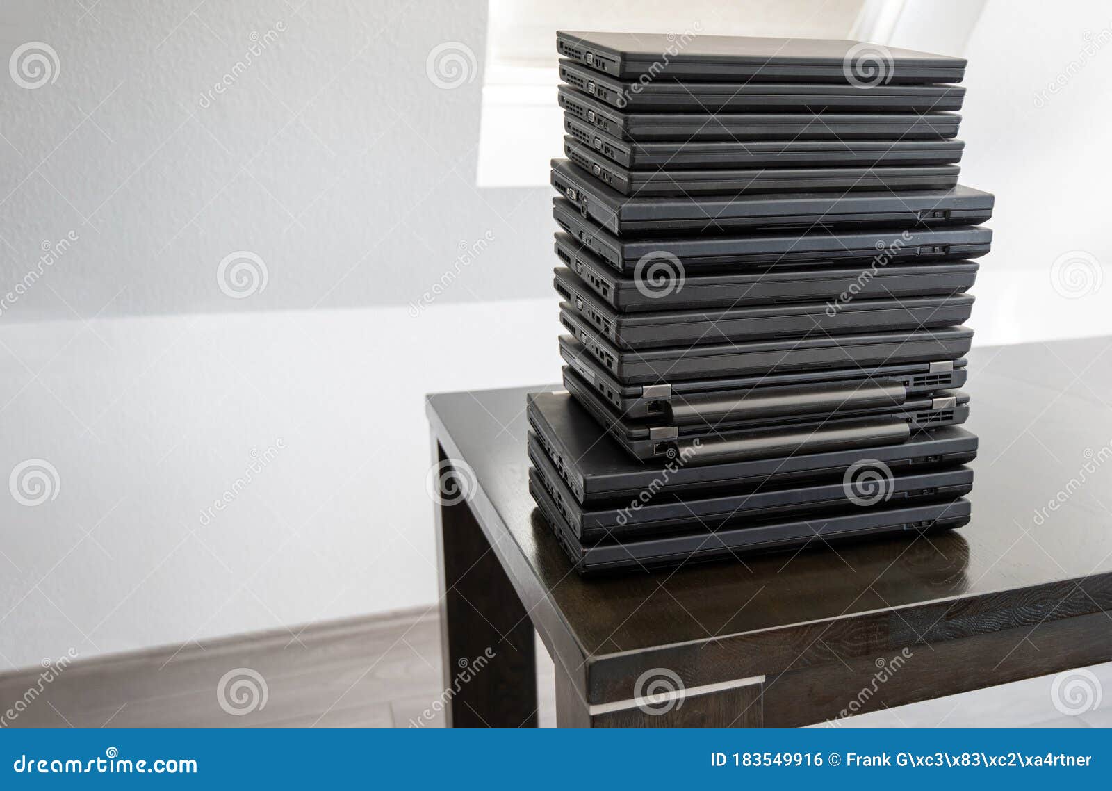 Stack of Laptop Computers: Laptops are Used and Second Hand, Might Be ...