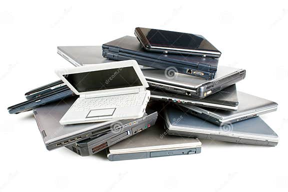 Stack of laptops stock photo. Image of businesslaptop - 30768872