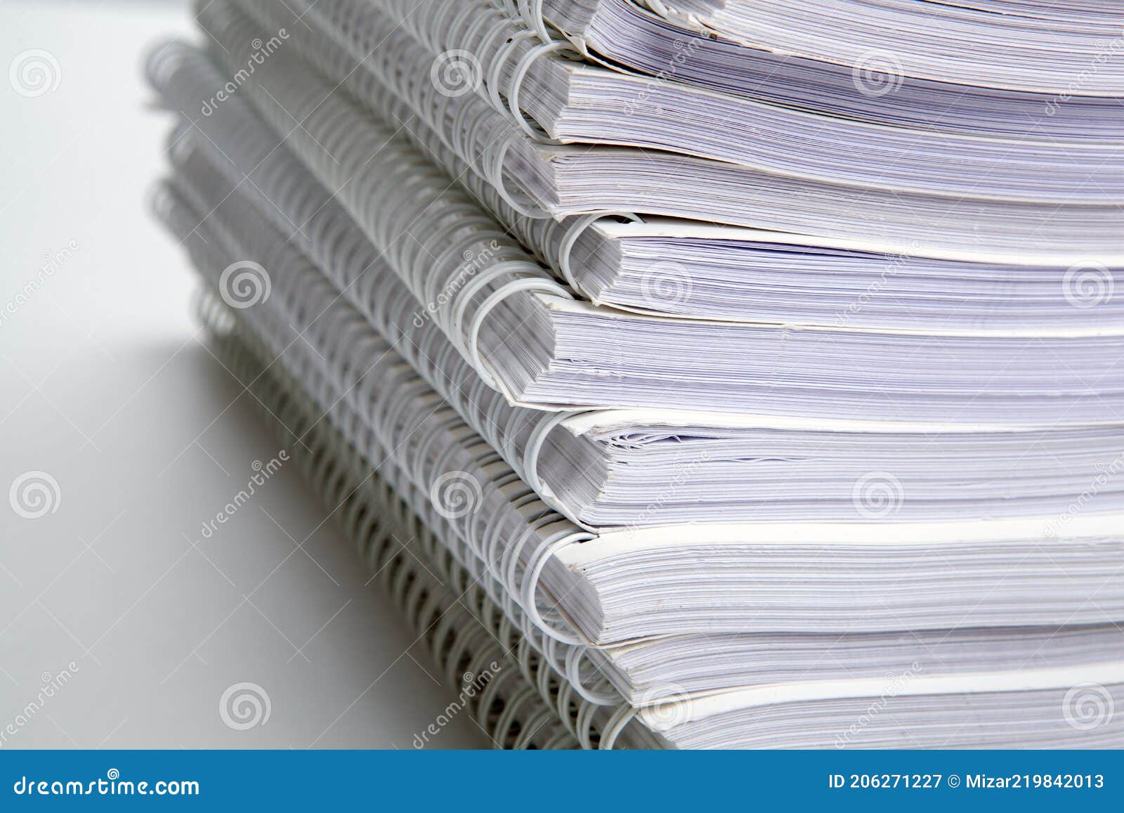 Stack of Large White Notebooks on the Desktop Concept Stock Image ...