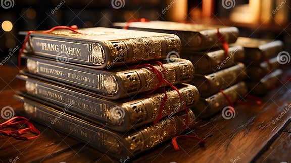 A Stack of Law Books with the Word the on the Front Stock Illustration ...
