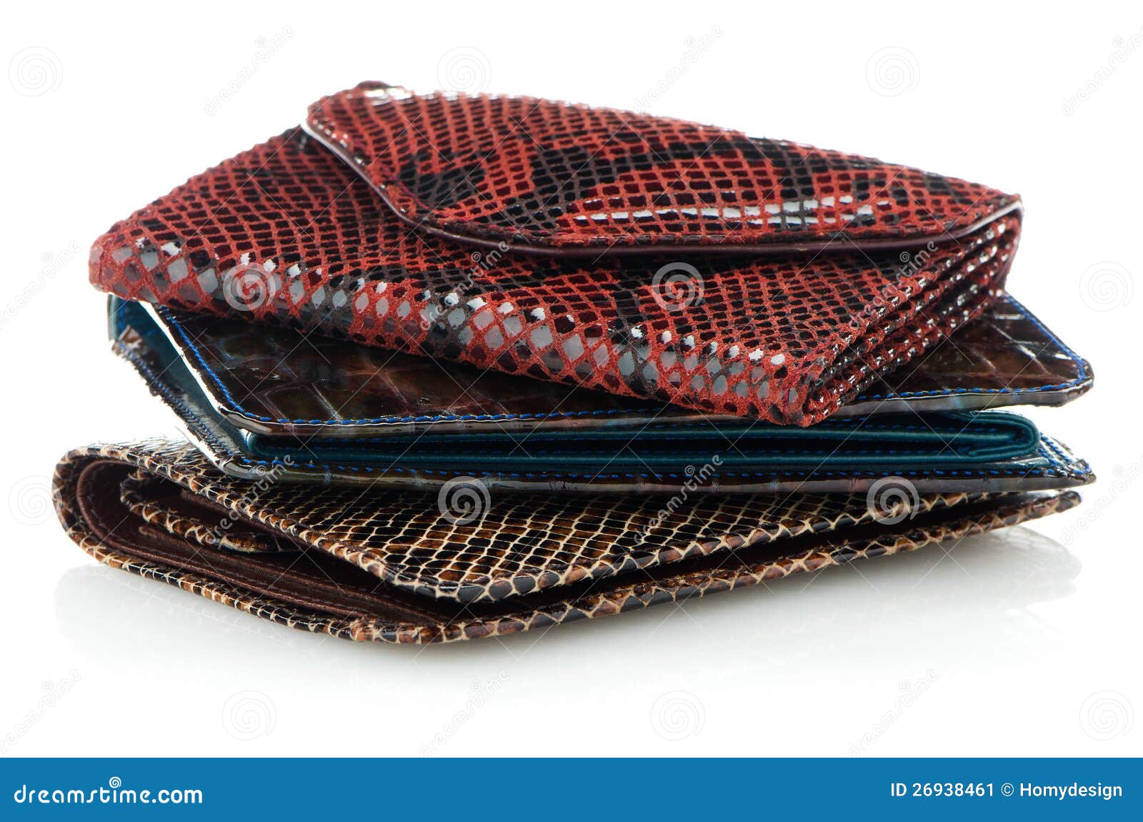 Stack of leather wallets stock image. Image of selection - 26938461