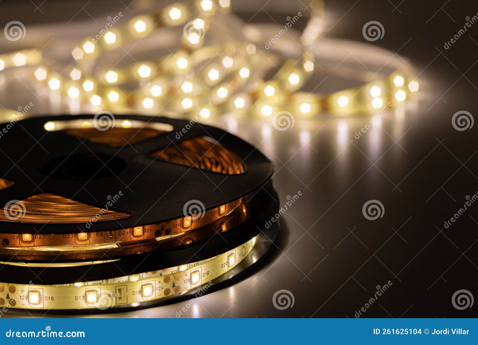 A Stack of LED Lights on Flexible Coiled Lighting Strips, in Warm White ...
