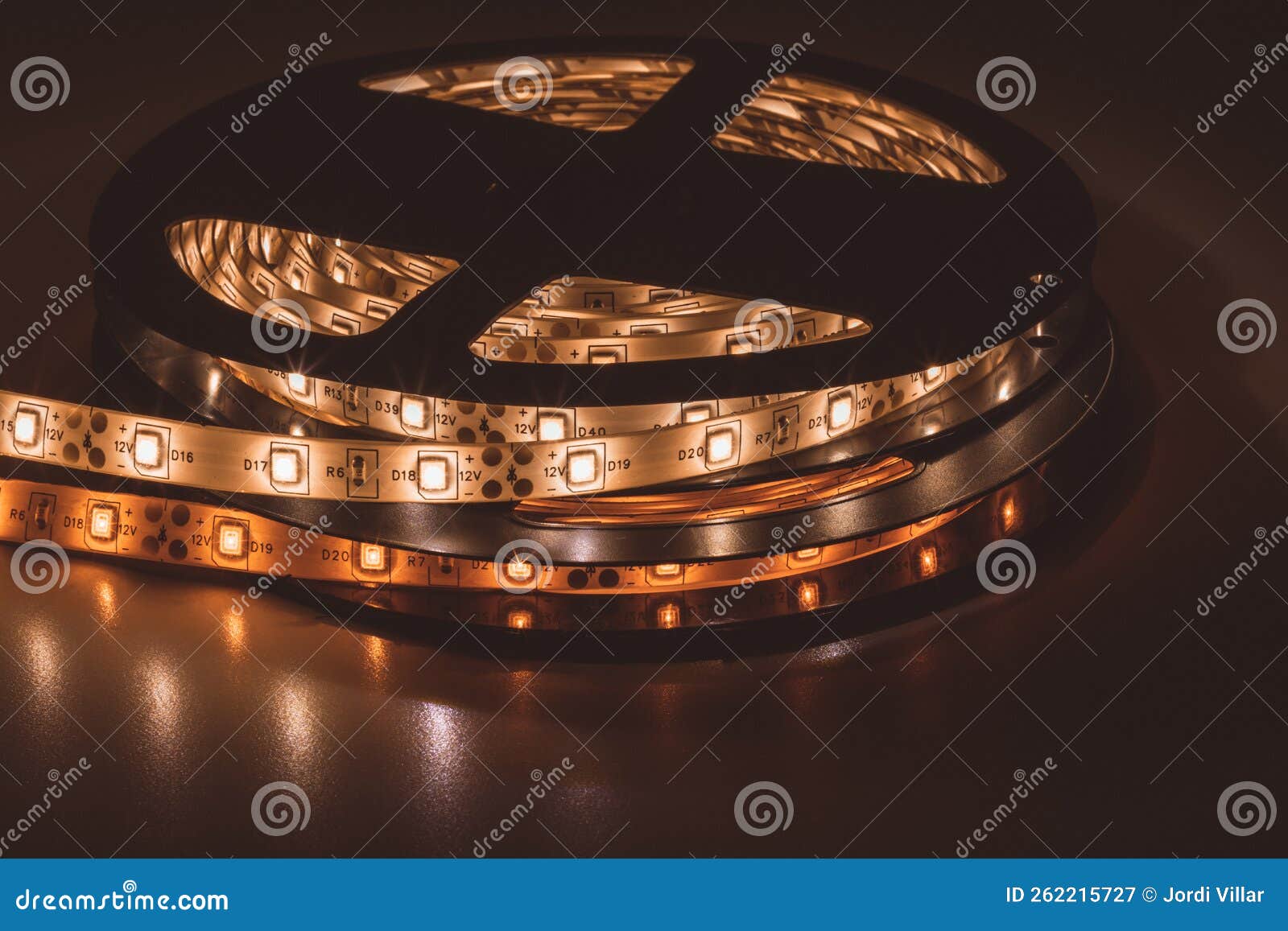 A Stack of Led Lights in Flexible Lighting Strips Rolled Up. Stock ...