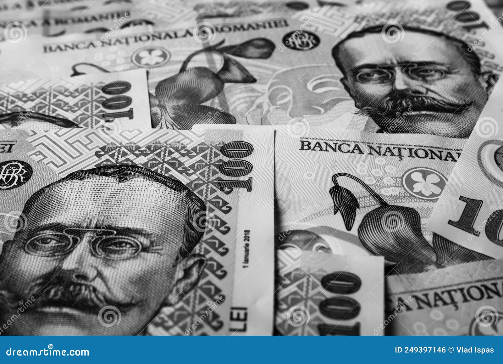 Stack of LEI Romanian Money. RON Leu Money European Currency Stock ...