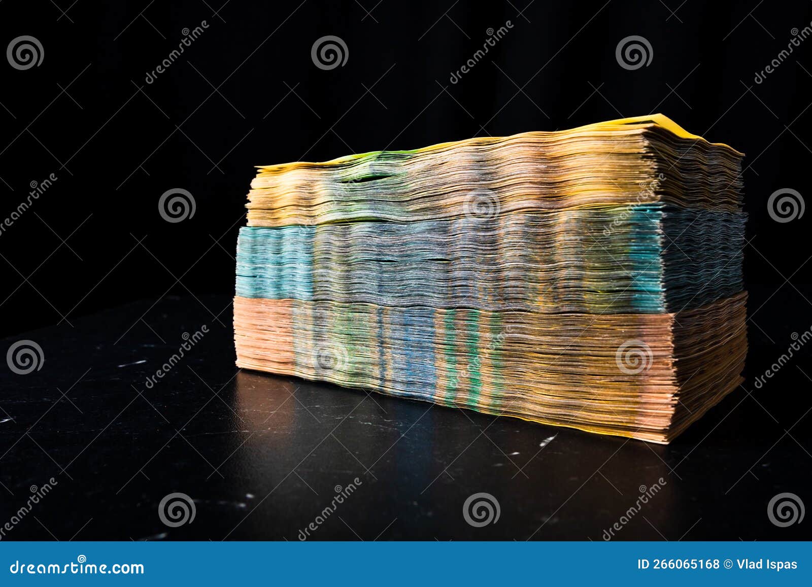 Stack of LEI Romanian Money. RON Leu Money European Currency Stock ...