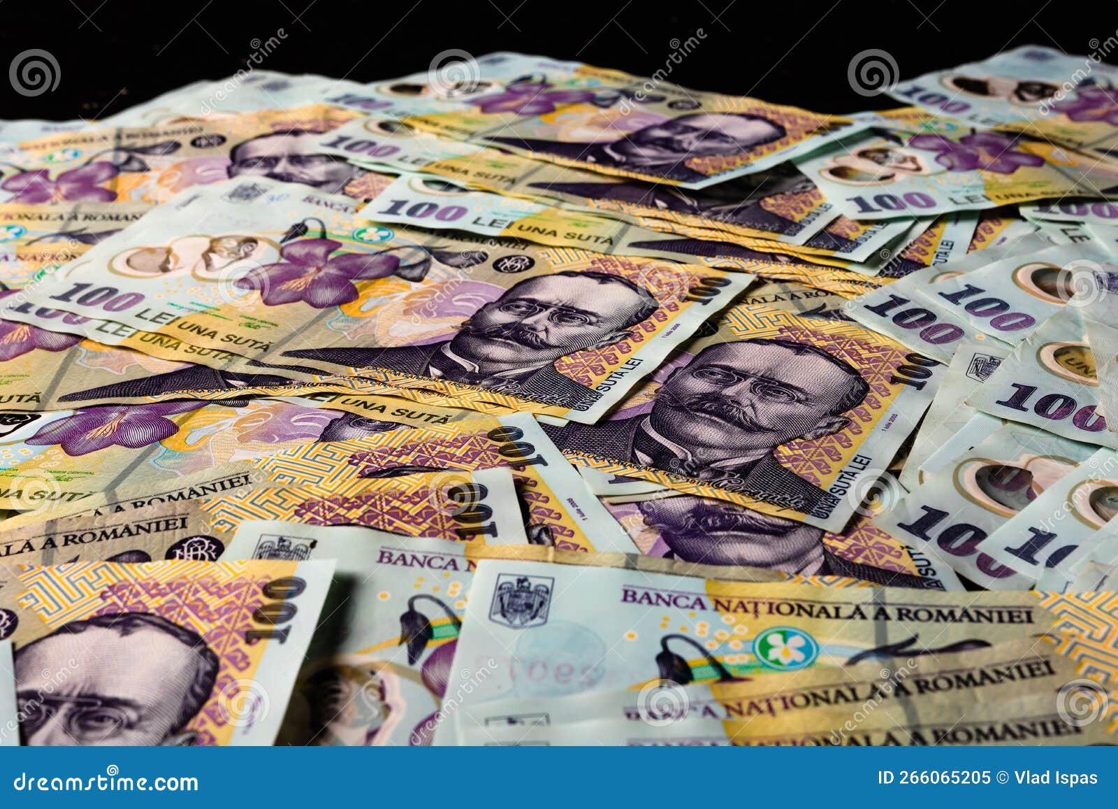 Stack of LEI Romanian Money. RON Leu Money European Currency Stock ...