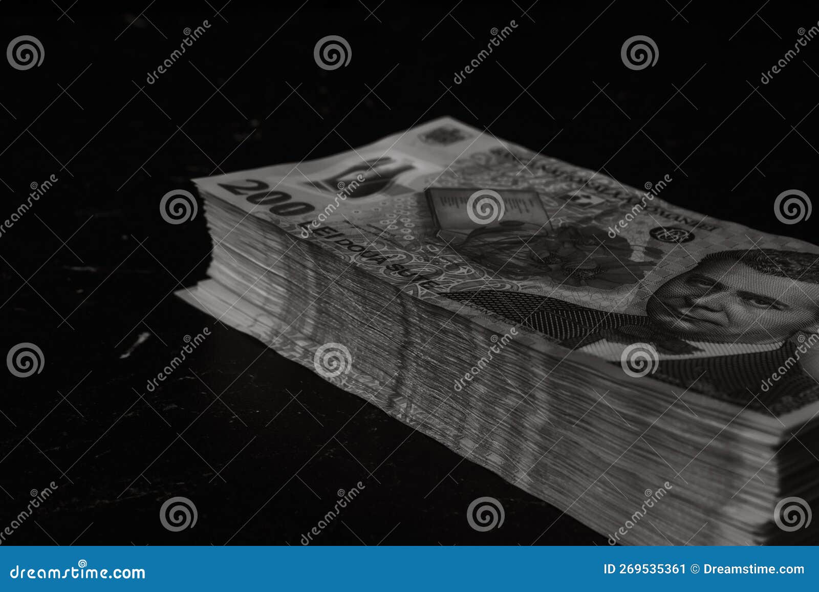 Stack of LEI Romanian Money. RON Leu Money European Currency Stock ...