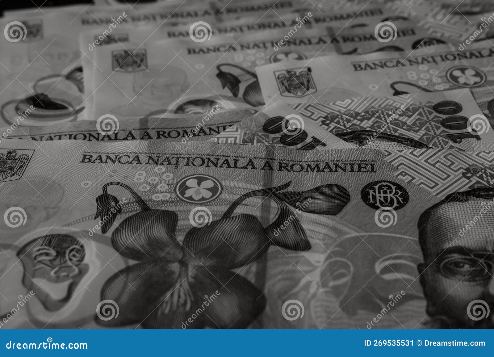 Stack of LEI Romanian Money. RON Leu Money European Currency Stock ...