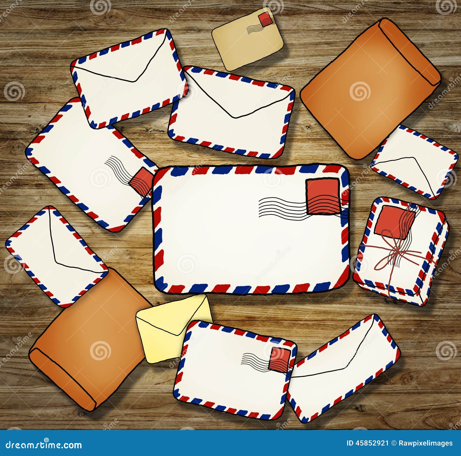 Stack of Letter and Envelope Illustration Stock Illustration ...