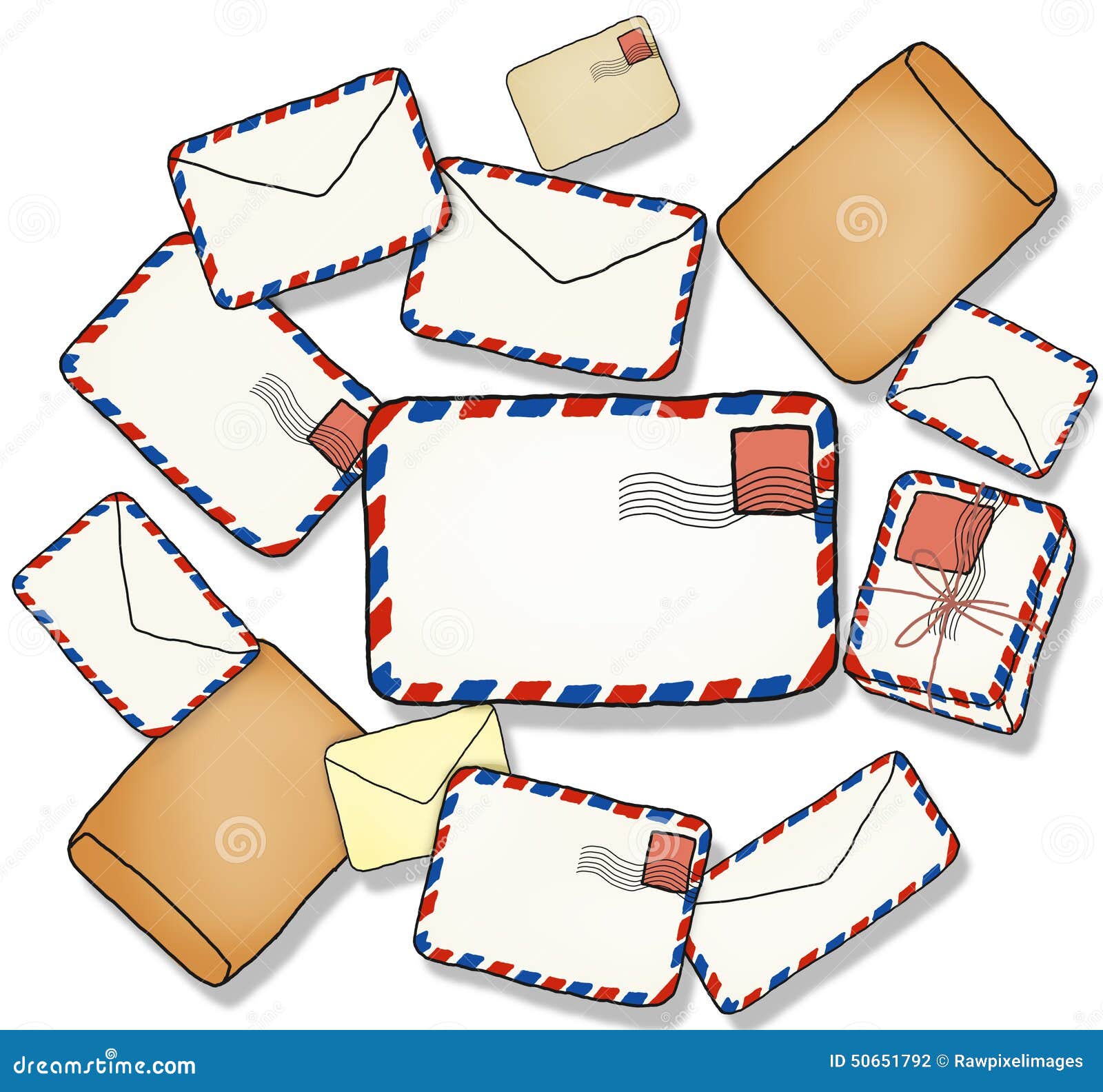 Stack of Letter and Envelope Illustration Concept Stock Illustration ...