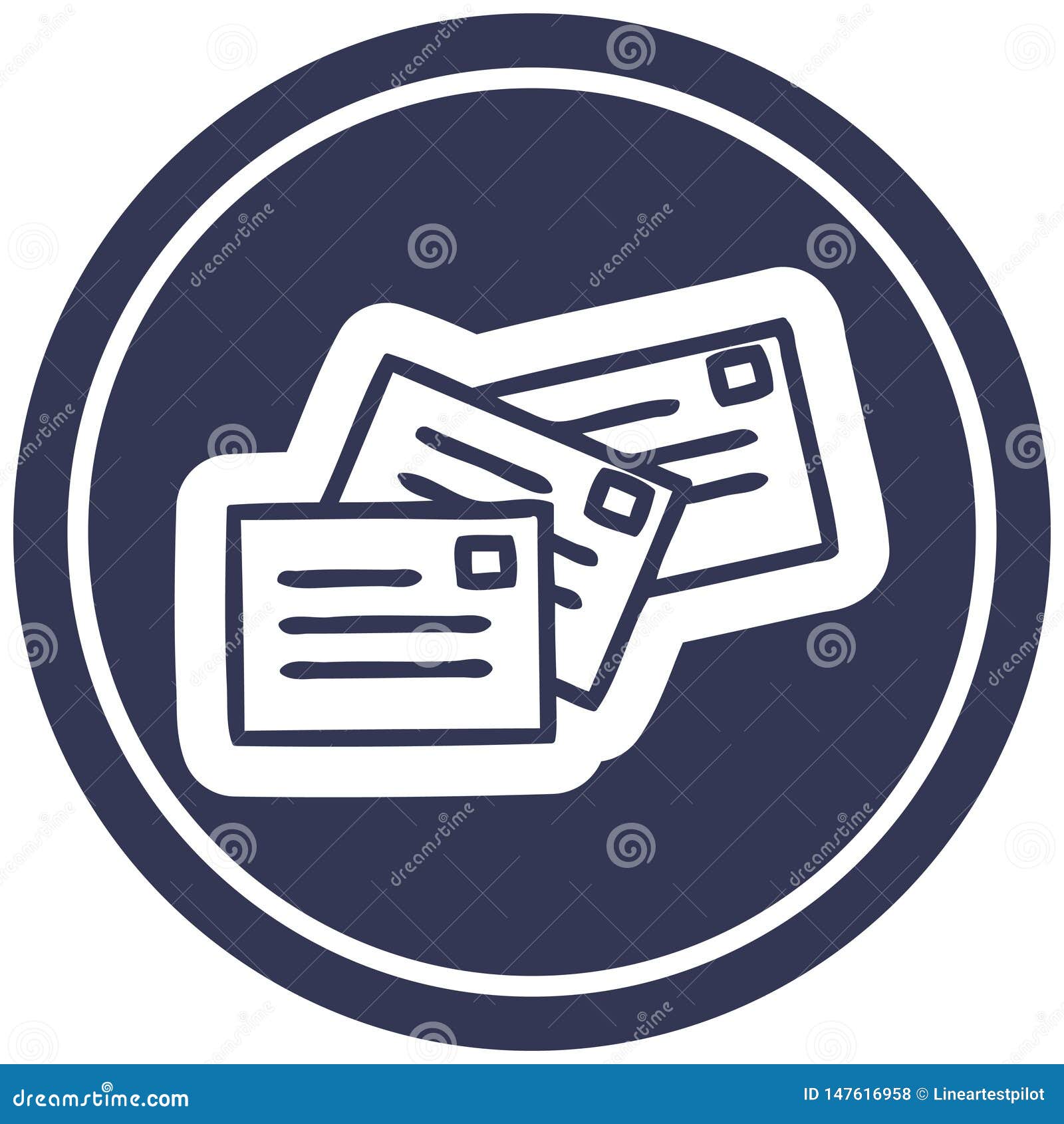 Stack of Letters Circular Icon Stock Vector - Illustration of ...