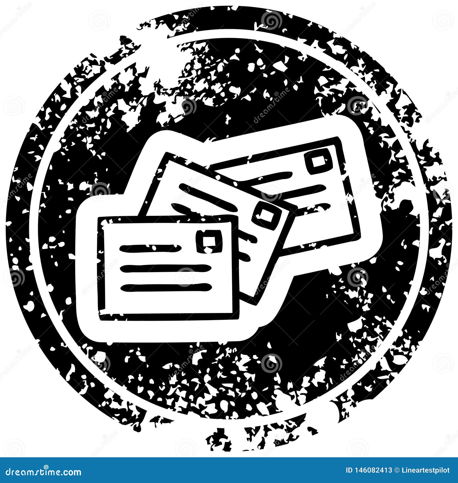 Stack of Letters Distressed Icon Symbol Stock Vector - Illustration of ...