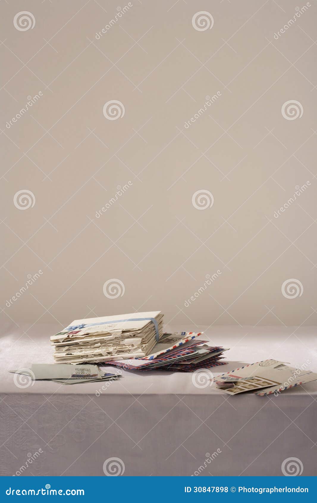 Stack of letters on table stock photo. Image of correspondence - 30847898