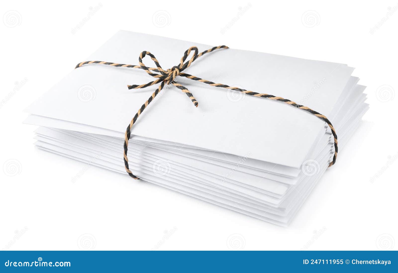 Stack of Letters Wrapped with Rope on White Background Stock Image ...