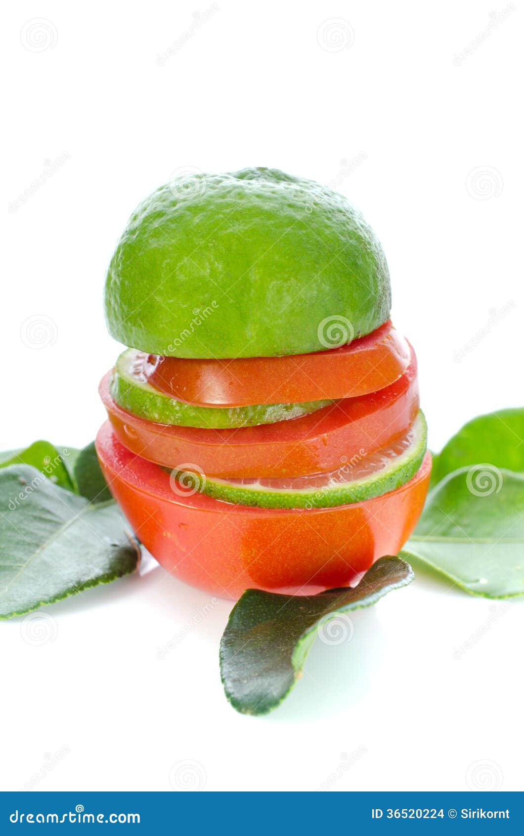 Stack of Lime and Tomato Slices Stock Photo - Image of fresh, lime ...